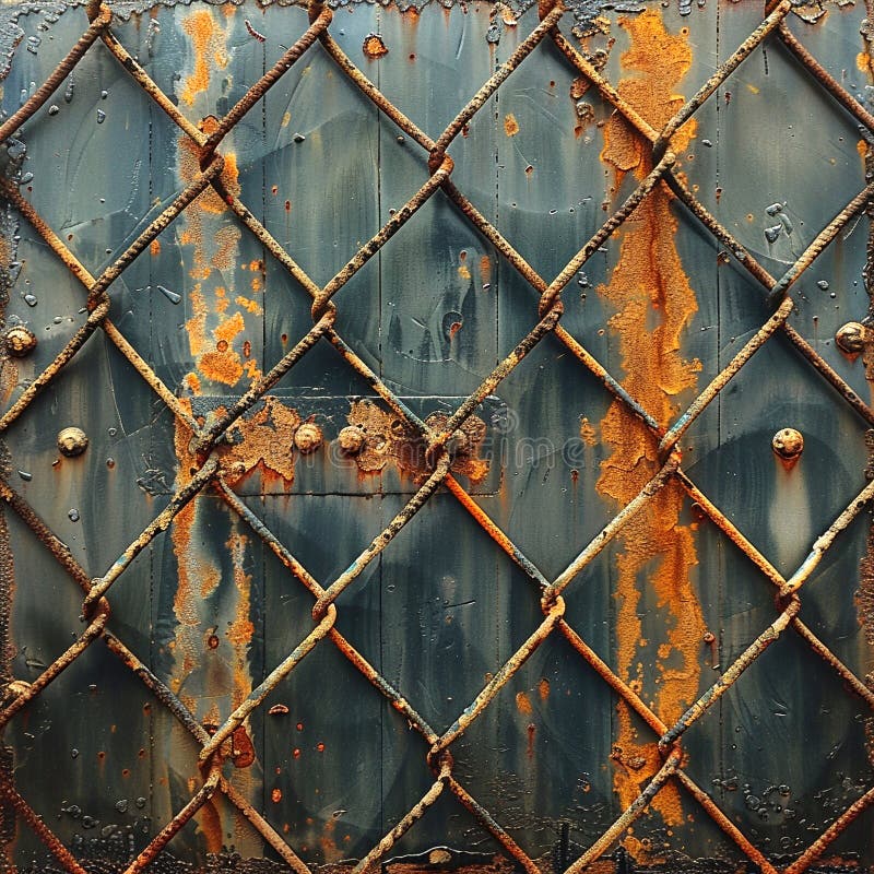 Rusty Chain Link Fence with Vibrant Rust Patterns in Urban Setting ...