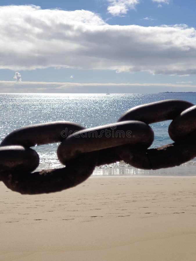 Rusty Chain Link by Sea Beach Stock Image - Image of link, rusty: 266392569