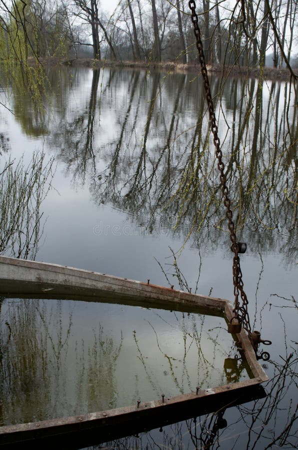 Rusty Chain with Lock on Sunken Boat Stock Image - Image of chill ...