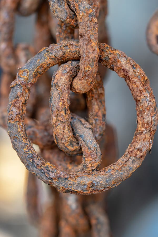 Rusty Chains Eroded by Sea Water Stock Image - Image of connect, dirty ...