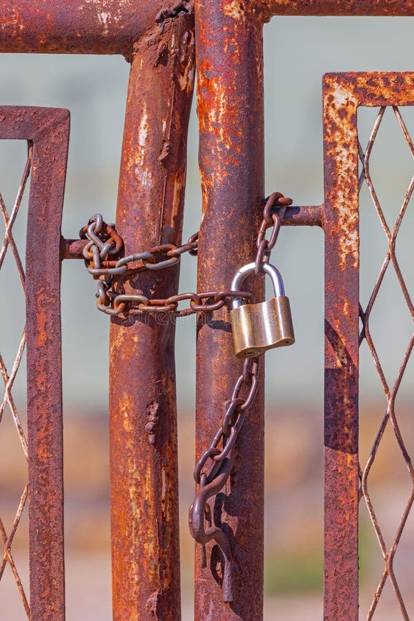 Rusty Chain Padlock stock image. Image of chains, padlock - 230187919