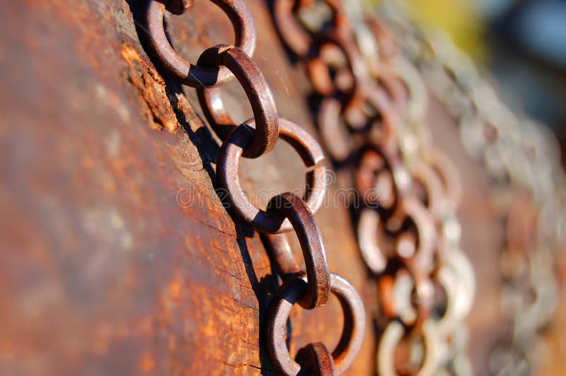 Rusty chain stock photo. Image of aged, wood, logging - 175265956