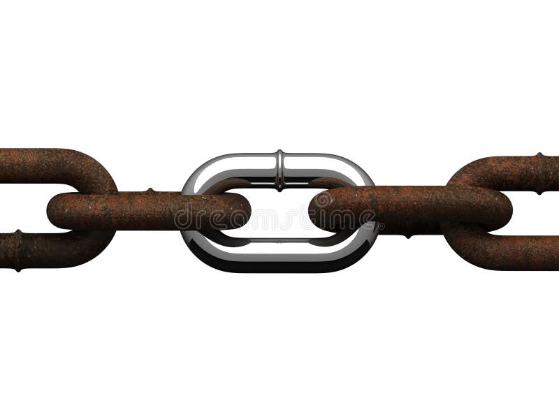 Weak Link in Stretched Chain Stock Illustration - Illustration of ...