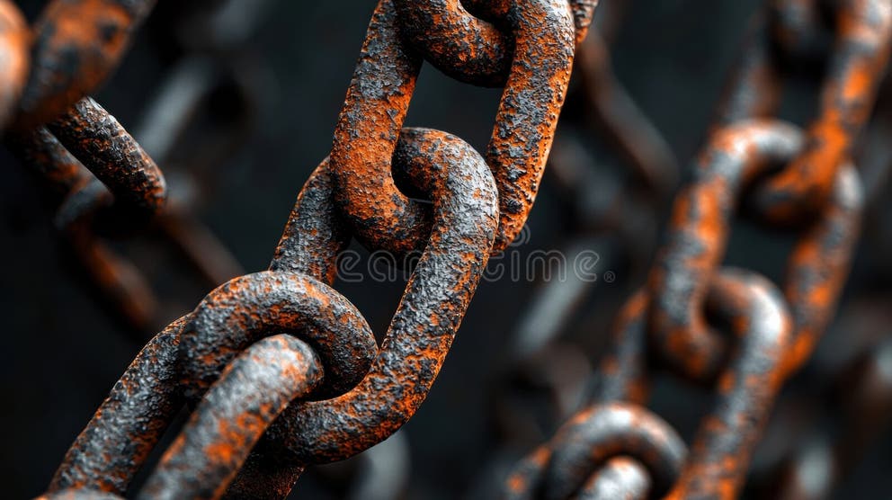 A Rusty Chain Symbolizing Strength and Resilience in the Face of ...