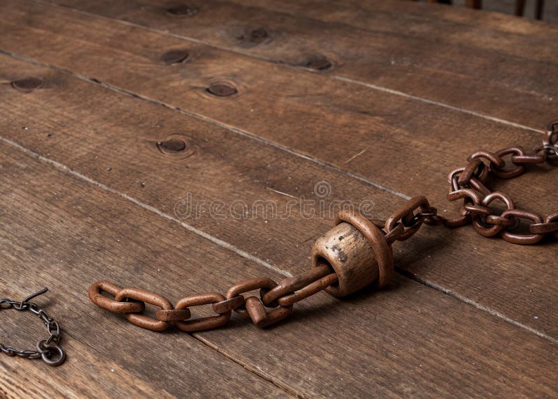 Rusty Chain on Wooden Table. Generative AI Stock Illustration ...