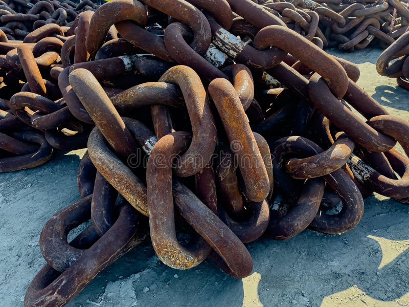 Rusty chains background. stock image. Image of leaf - 333228861