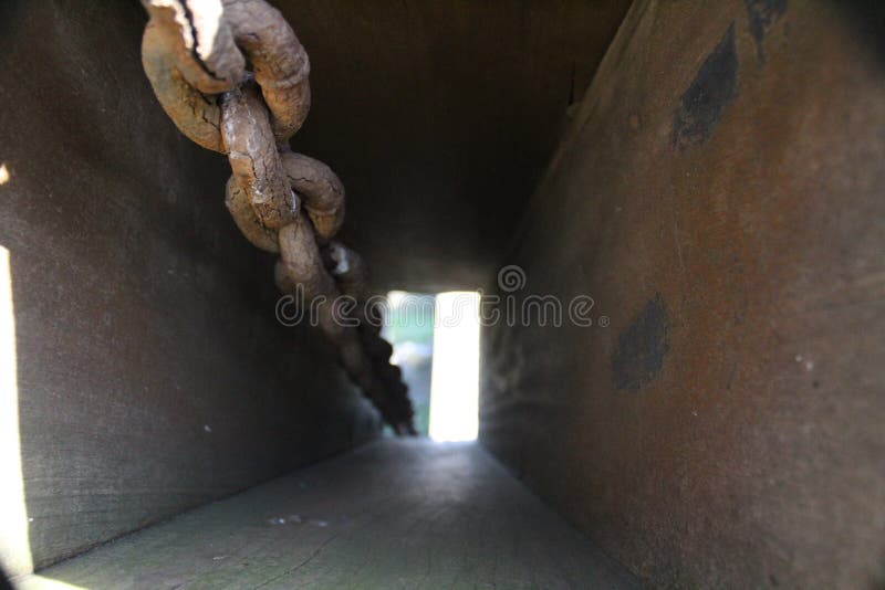 Rusty Chains of a Bridge Lever Stock Image - Image of rusty, outdoor ...
