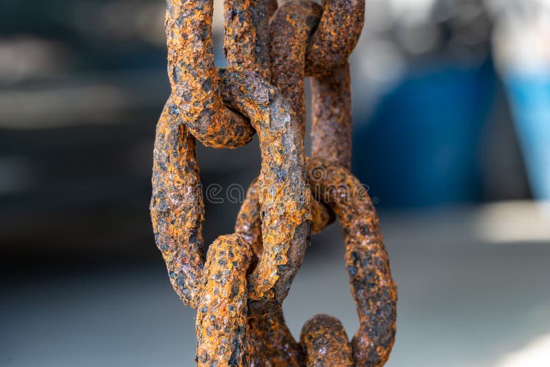 Rusty Chains Eroded by Sea Water Stock Image - Image of dirty, rough ...