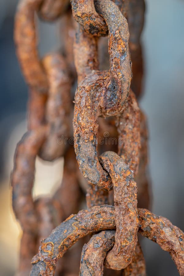 Rusty Chains Eroded by Sea Water Stock Image - Image of industrial ...