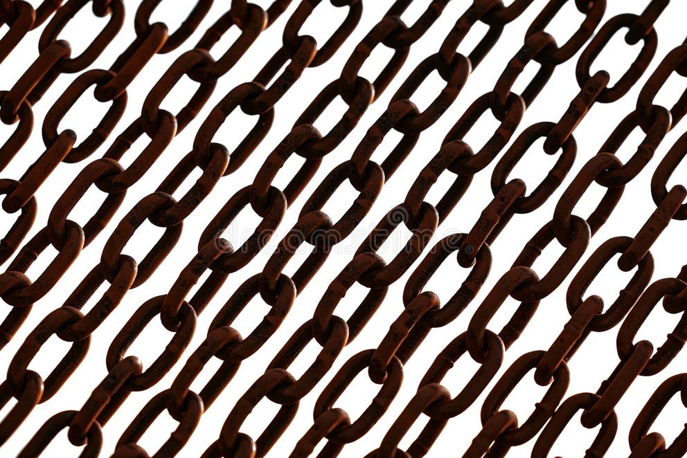 Rusty Chains Isolated on Withe. Background of Chains on a Withe ...