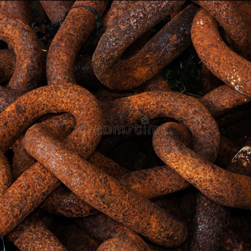 Rusty Chains stock photo. Image of transportation, large - 100456140