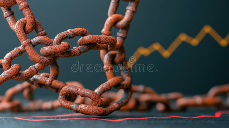 Ai Generative. Rusty Chains Symbolize Debt Trap Cycle, Representing ...