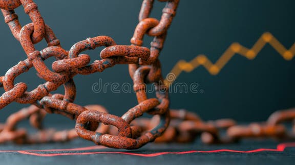 Ai Generative. Rusty Chains Symbolize Debt Trap Cycle, Representing ...