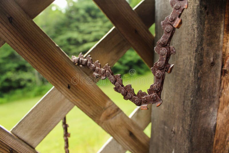 Rusty Chainsaw Chain Hanging Stock Image - Image of chainsaw, side ...