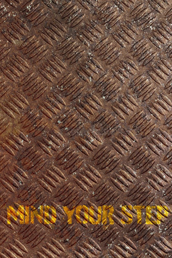 Rusty Steel Checker Plate Grunge Background Aged Industrial Material ...