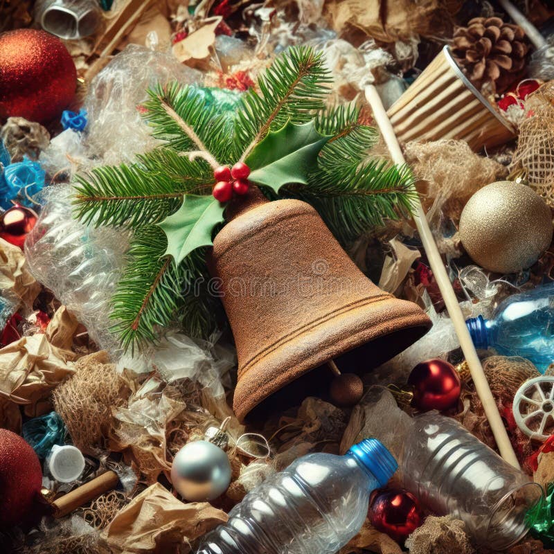 A Rusty Christmas Bell among a Pile of Discarded Things. Stock Image ...