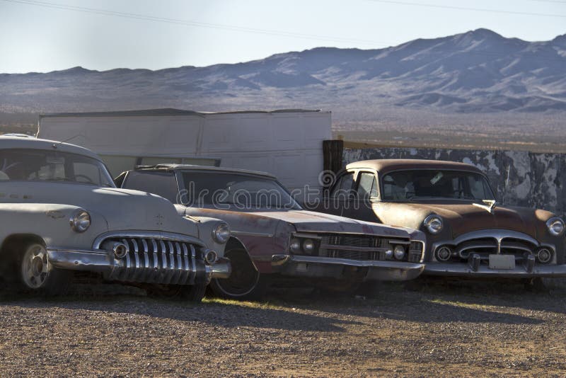 Rusty Classic Cars in the Desert Editorial Photo - Image of antique ...