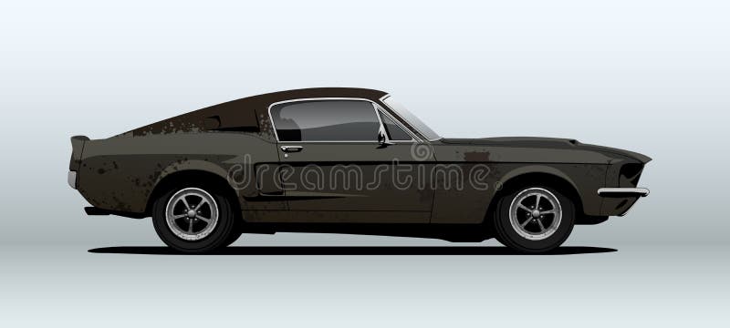 Rusty classic muscle car. stock vector. Illustration of hotrod - 206258260