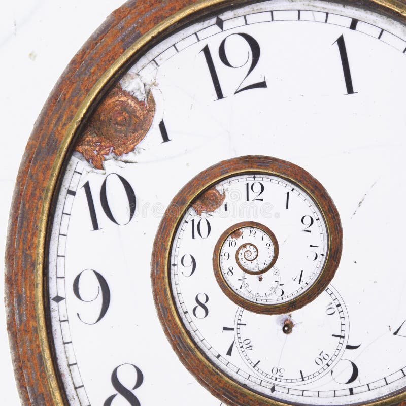 Infinite Old Rusty Clock stock image. Image of spiral - 25360883