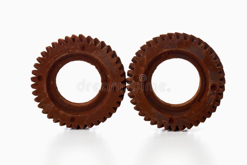 Rusty Cog Wheels on White Background Stock Photo - Image of decay ...
