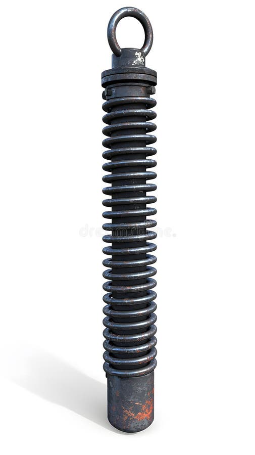 Rusty Coil Spring with a Hook for Suspension. Stock Illustration ...