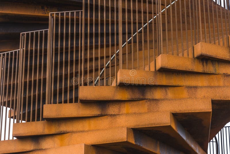 Rusty Coiled Steel Steps of a Tower in South Denmark Stock Photo ...