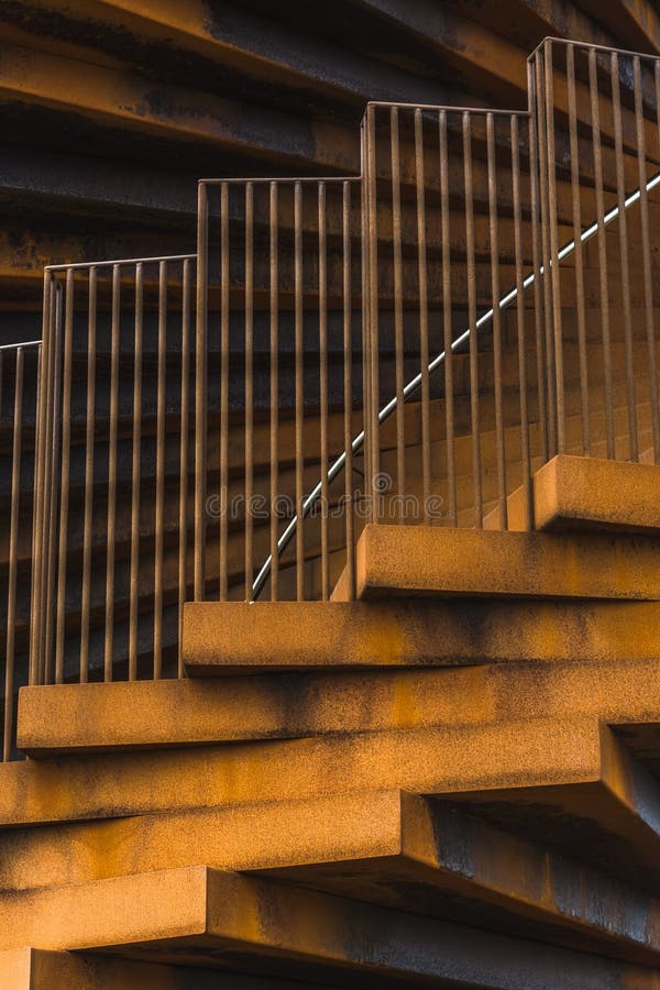 Rusty Coiled Steel Steps of a Tower in South Denmark Stock Image ...