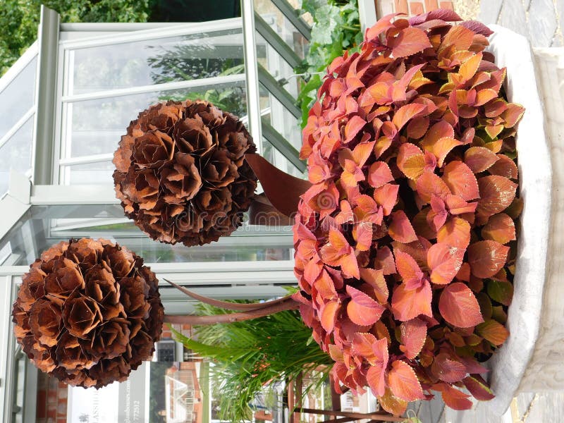 Rusty Colour Plants Round Decoration Stock Image - Image of round ...