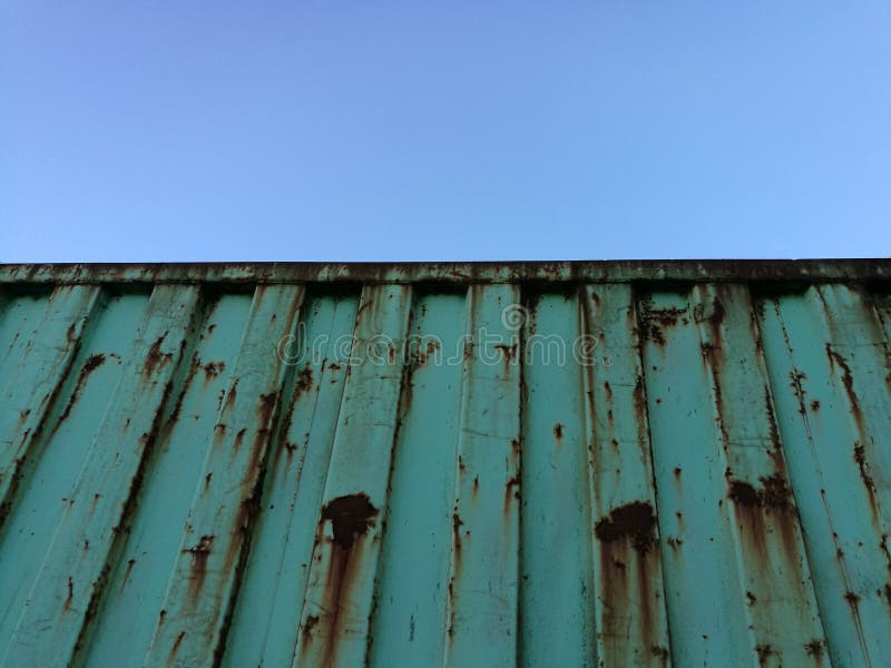 Rusty Container Against Clear Blue Sky Stock Image - Image of shipping ...