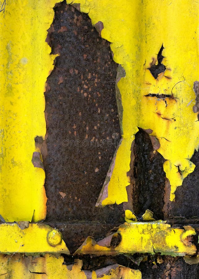 Rusty Container Door, Locks, Hinges, Yellow Stock Image - Image of ...
