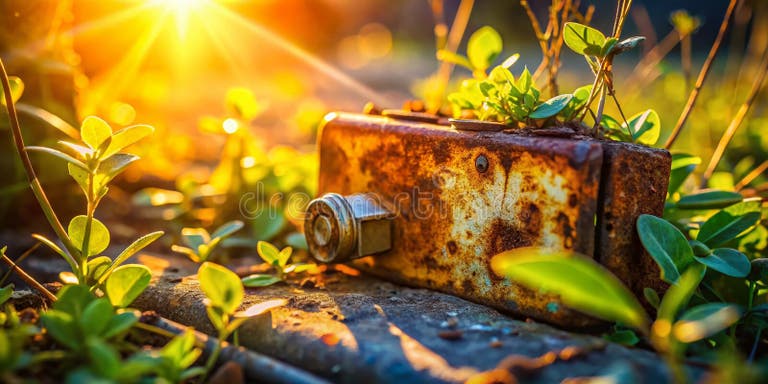 Rusty Corroded Battery a Visual Exploration of Environmental Waste and ...