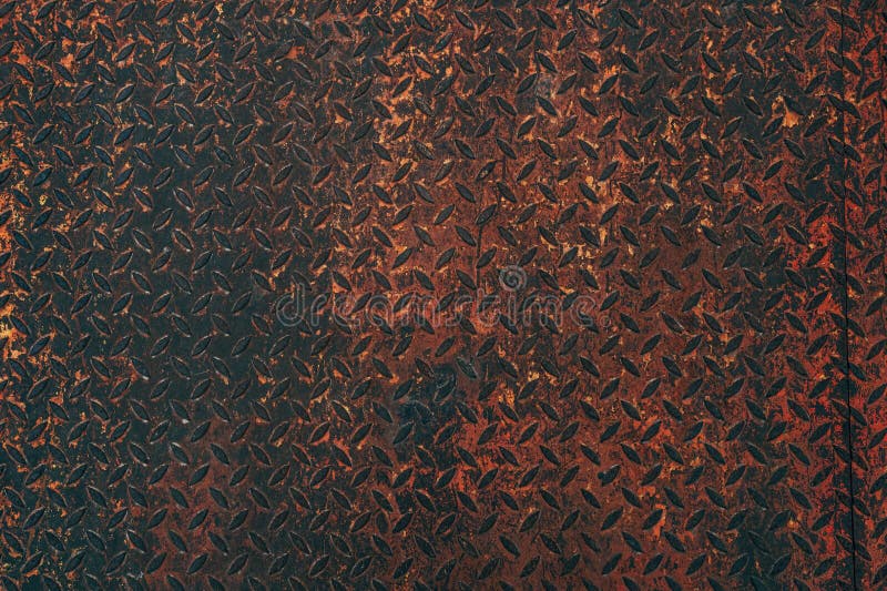 Rusty Corroded Steel Metal Surface with Anti Slip Pattern As Background ...