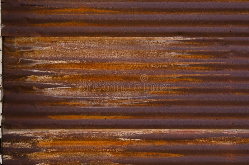 Rusty Corrugated Galvanized Steel Siding Stock Image - Image of rolled ...