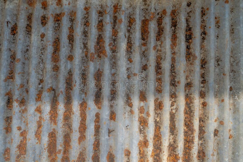 Rusty Corrugated Iron Wall with Shadow of an Old House. Stock Photo ...