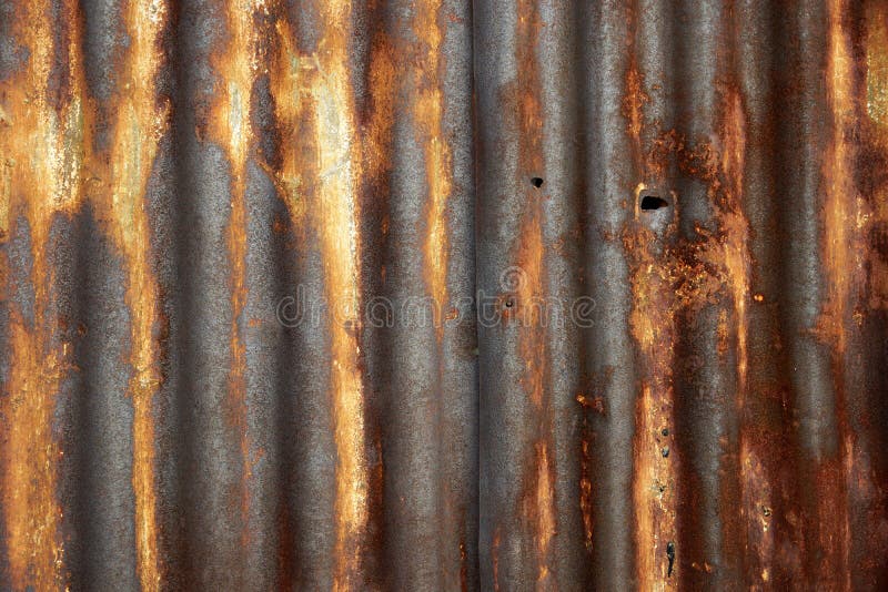 Rusty Corrugated Metal Roof Texture Stock Image - Image of iron ...