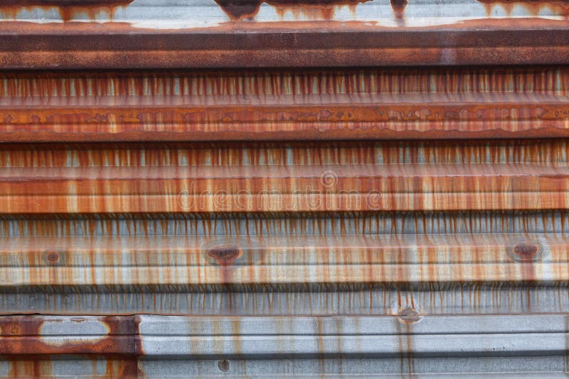 Rusty Corrugated Metal Sheet Stock Photo - Image of aluminum, brushed ...
