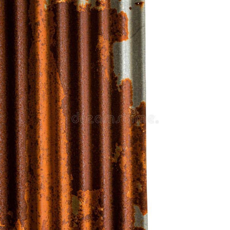 Rusty Corrugated Metal Sheet with a Wavy Texture. the Surface Shows a ...