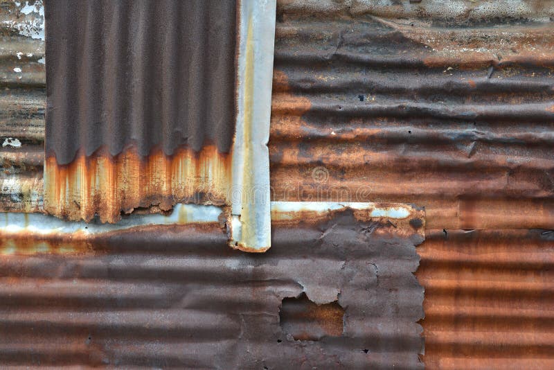 Rusty Corrugated Metal Sheets Stock Image - Image of rusty, painted ...