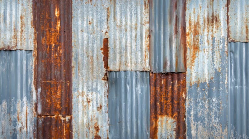 Rusty Corrugated Metal Wall Texture Stock Illustration - Illustration ...