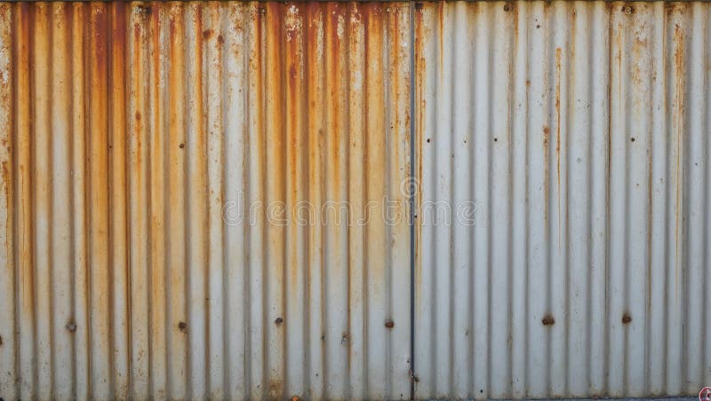Rusty Corrugated Metal Wall with Vertical Ridges Stock Illustration ...