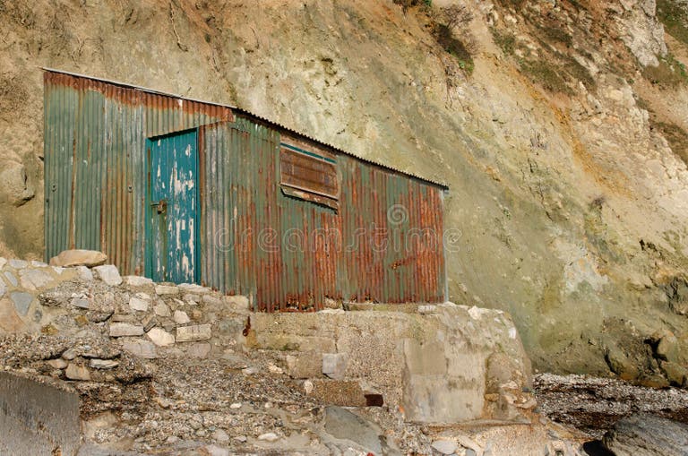 Rusty corrugated shack stock photo. Image of cliff, derelict - 37237868