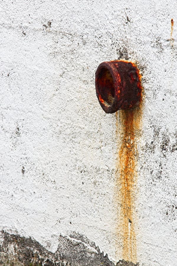 Rusty Pipe Protruding through a Wall. Stock Photo - Image of texture ...