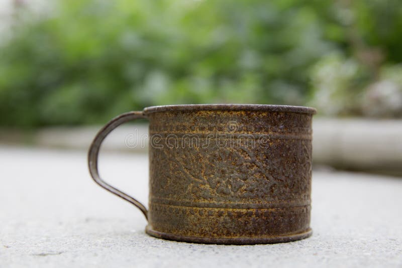 Rusty cup stock image. Image of metal, small, rustic - 79487847