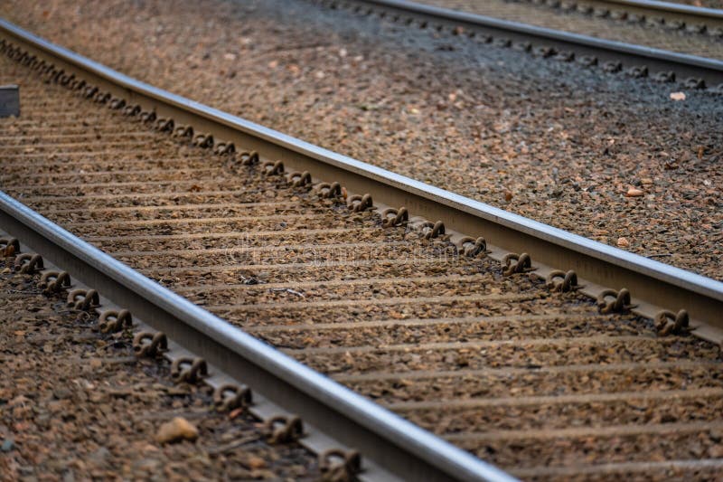 Rusty Curve of a Tram Track.. Stock Image - Image of transportation ...