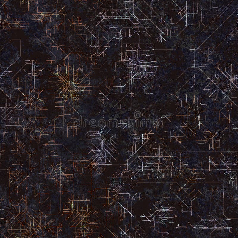 Rusty Cyber Metal Plate with Alternative Panel Layout, Derelict Old ...