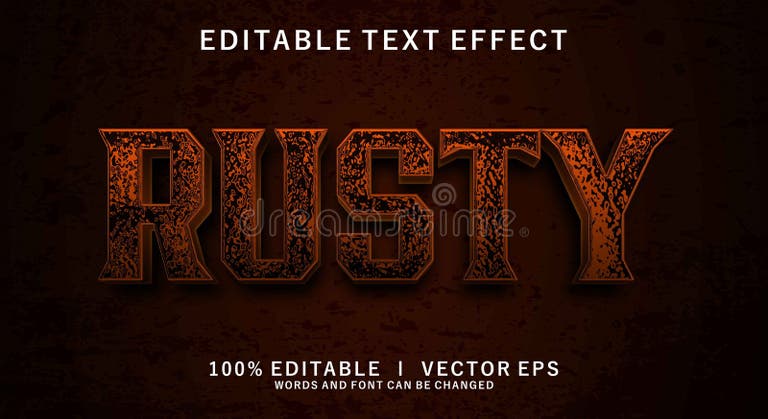 Rusty 3d Vector Text Effect with Modern Style Design Stock Vector ...