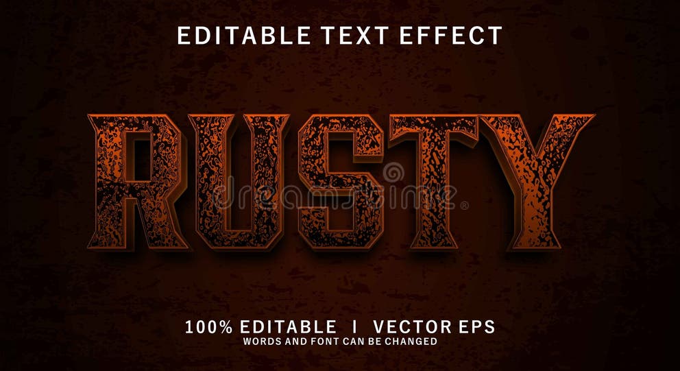 Rusty 3d Vector Text Effect with Modern Style Design Stock Vector ...