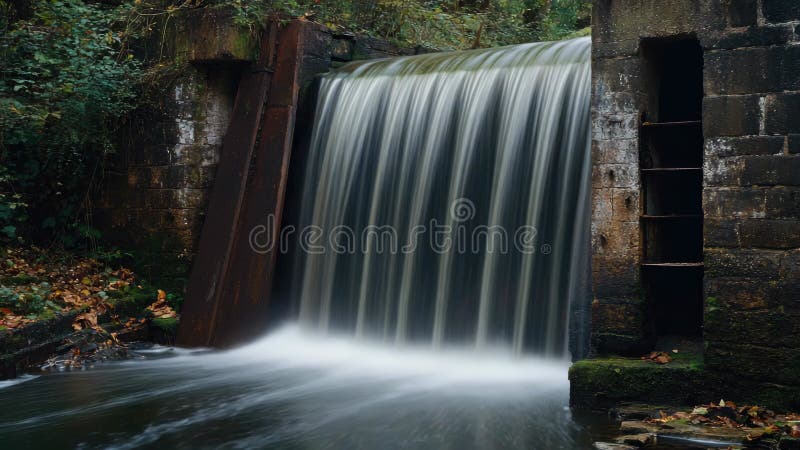 Old Stone Bridge and Falls stock video. Video of abandoned - 383500509
