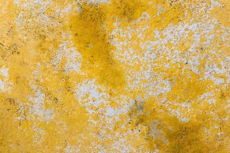 Rusty Damage Yellow Paint Color on Cement Wall Stock Photo - Image of ...
