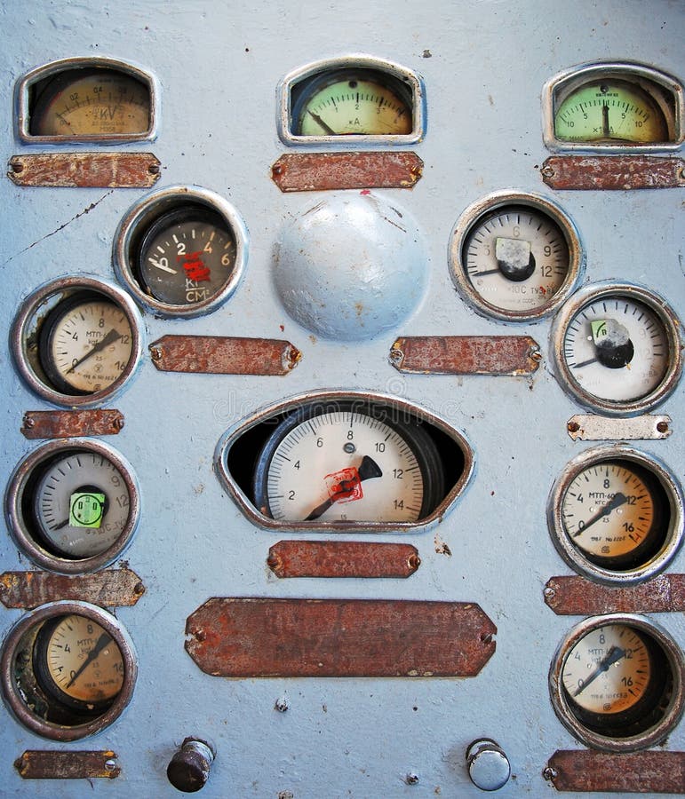 Steampunk Panel Control Board Stock Image - Image of lights, metal ...